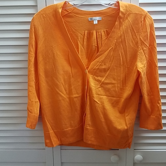 GAP | Sweaters | Gap Orange Vneck Cardigan | Poshmark